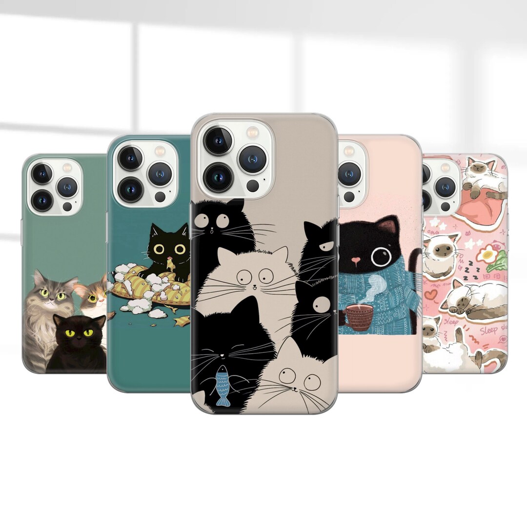 Funny Cat Phone Case - Aesthetic Kitty Art Meme for iPhone 17 Pro Max ...