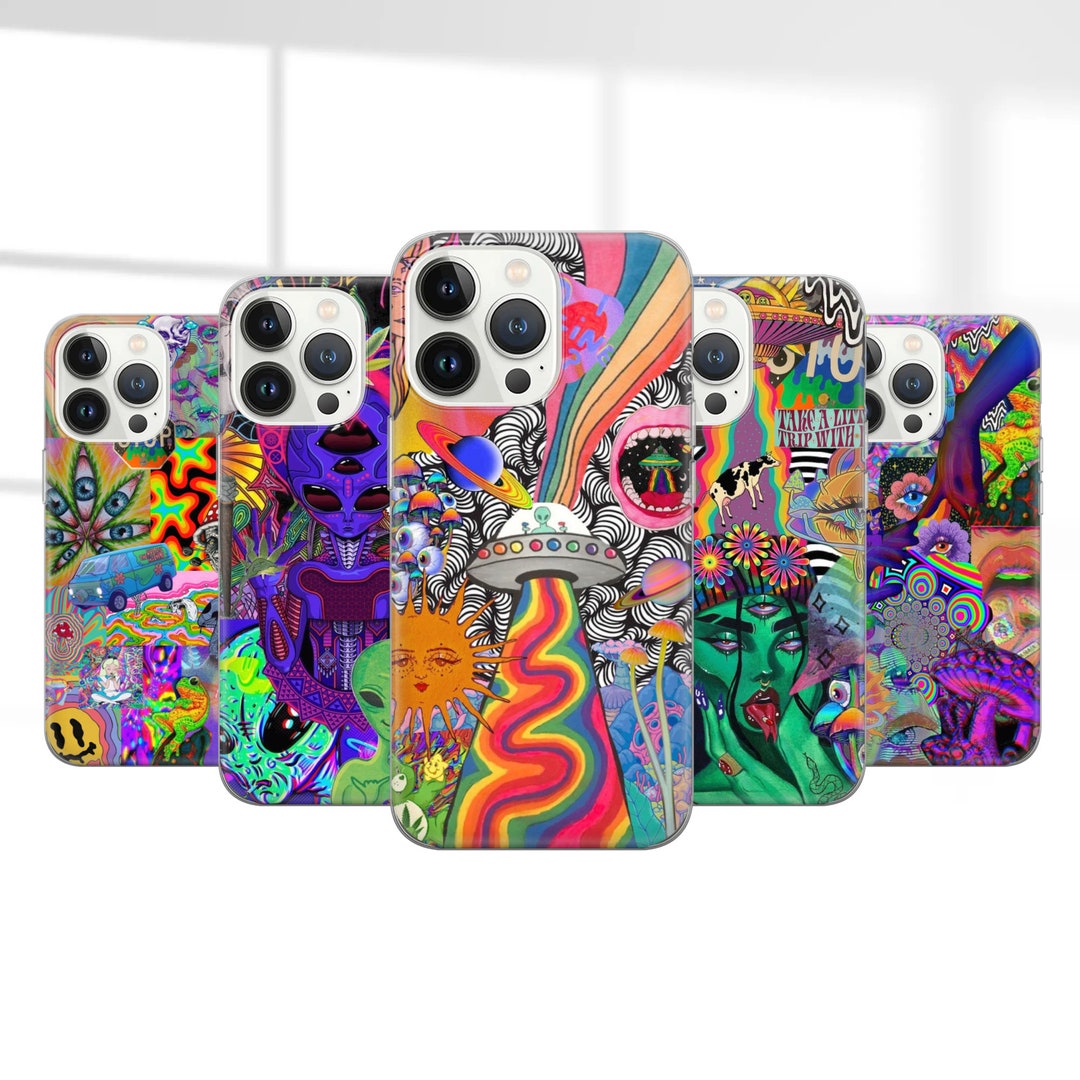 Psychedelic Trippy Phone Case Colours Cover for iPhone 17 Pro Max, 16e ...