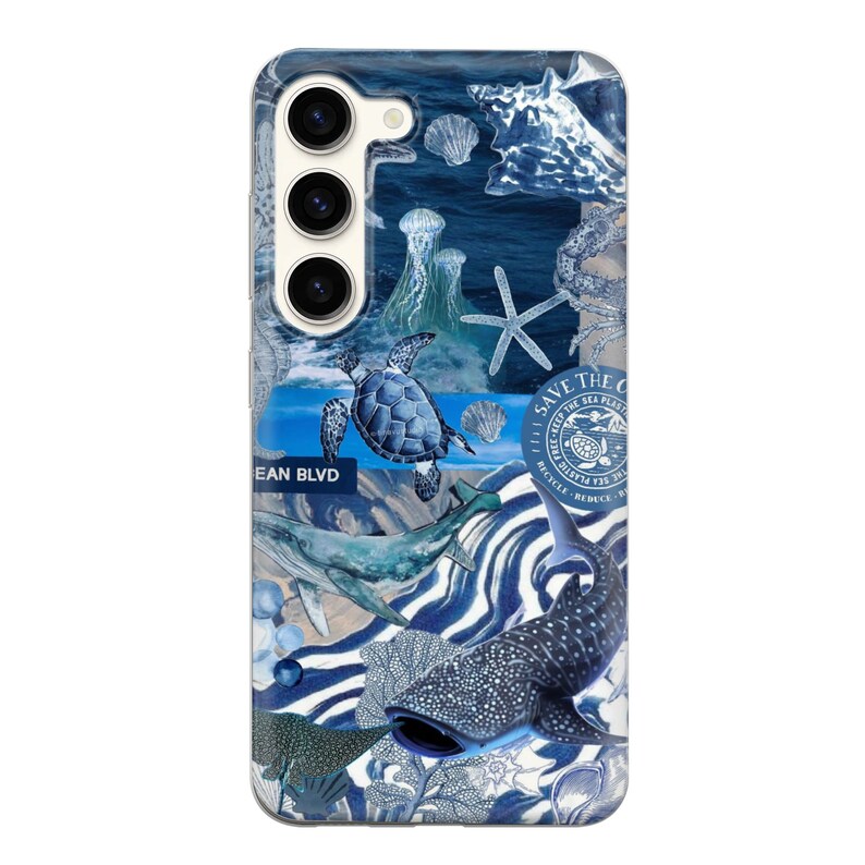 Marine Phone Case Sea Life Ocean Waves Cover for Samsung Galaxy S24 S23 ...