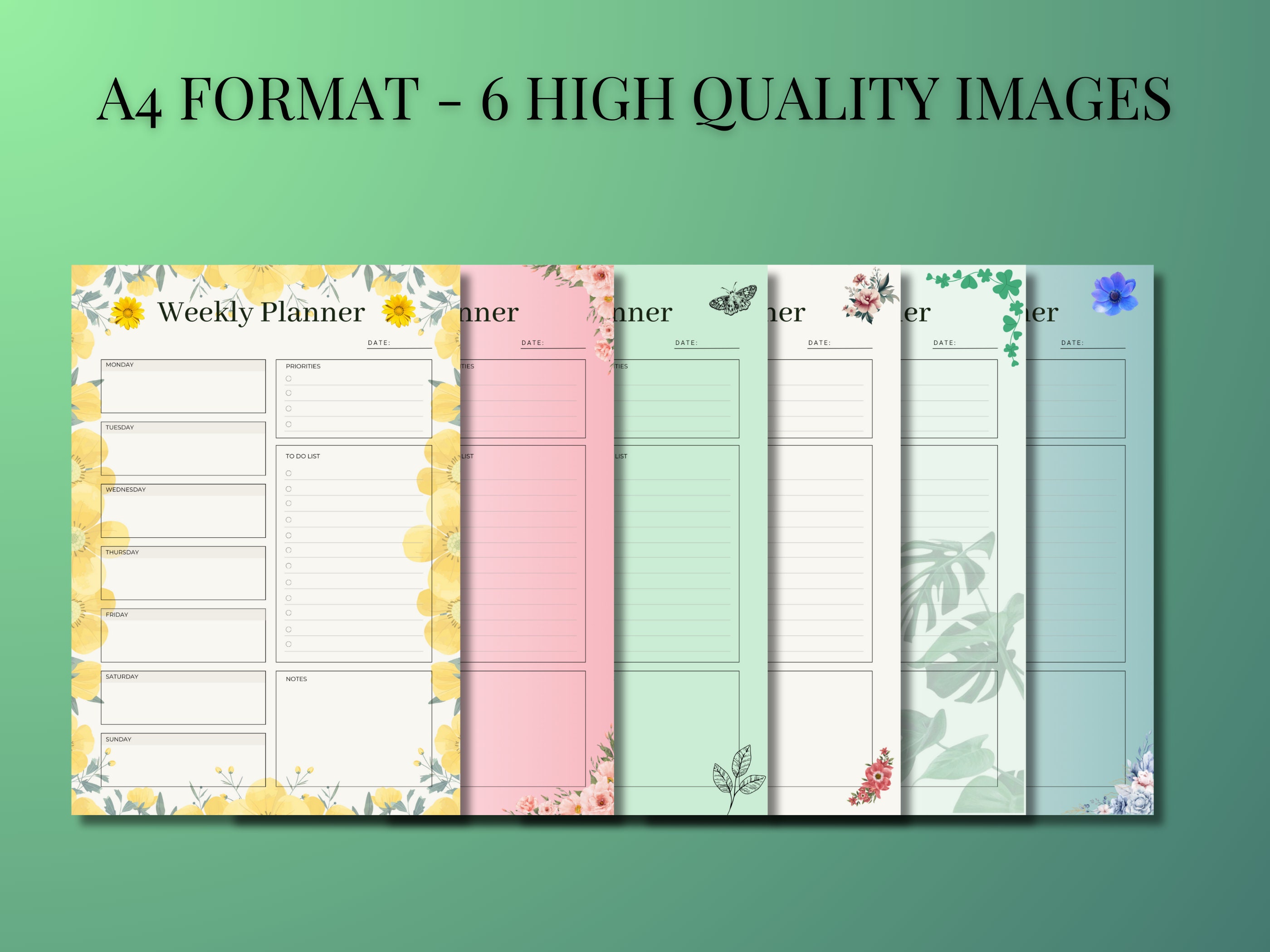Nature Inspired Printable Weekly Planner to Do List Daily, Weekly To-do ...