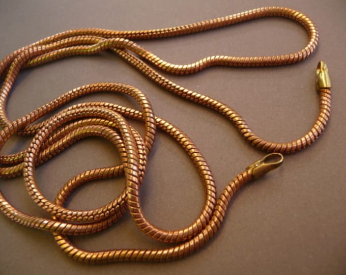 Snake Chain Necklace Vintage Brass 33 Inches - Etsy