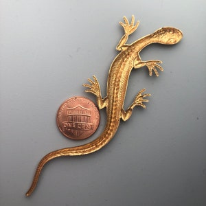 Huge Brass Salamander Lizard - Etsy