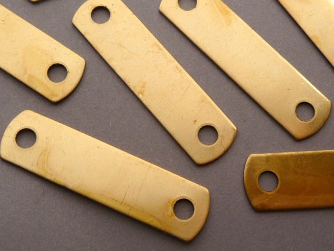 6 Brass Logo Tags - Label or Frame - ID Bracelet - Etsy