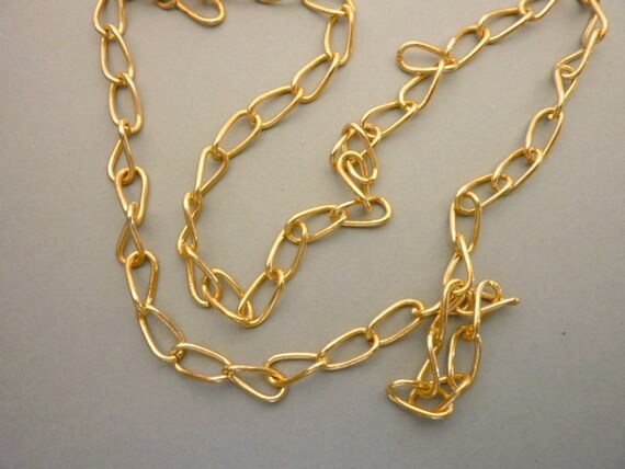 Cable Chain Necklace Complete Gold Plated 24 | Etsy