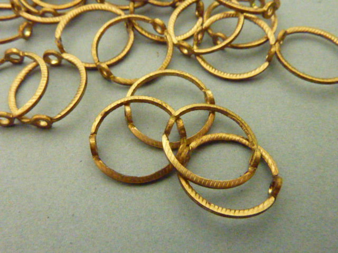 6 Round Brass Ornate Flower Loops Jump Rings Small Die Struck - Etsy