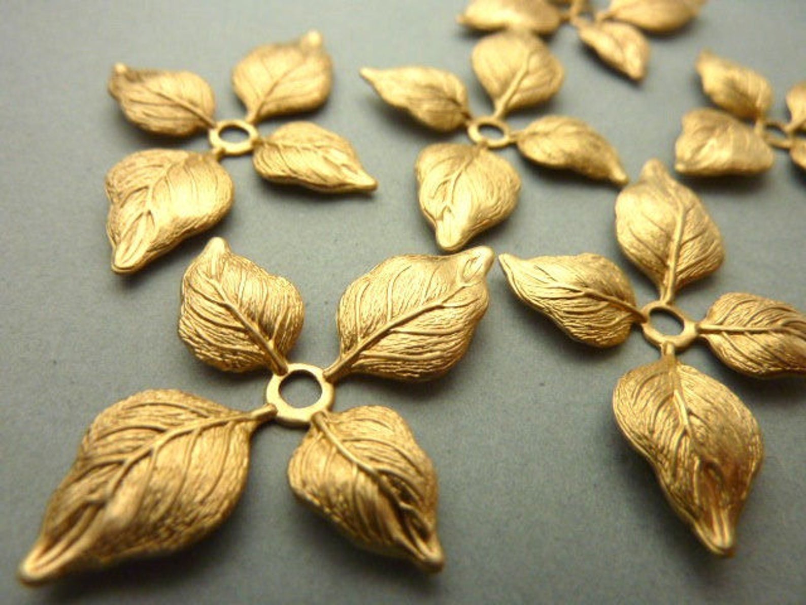6 Detailed Four-leaf Brass Rivet Findings - Small - Etsy
