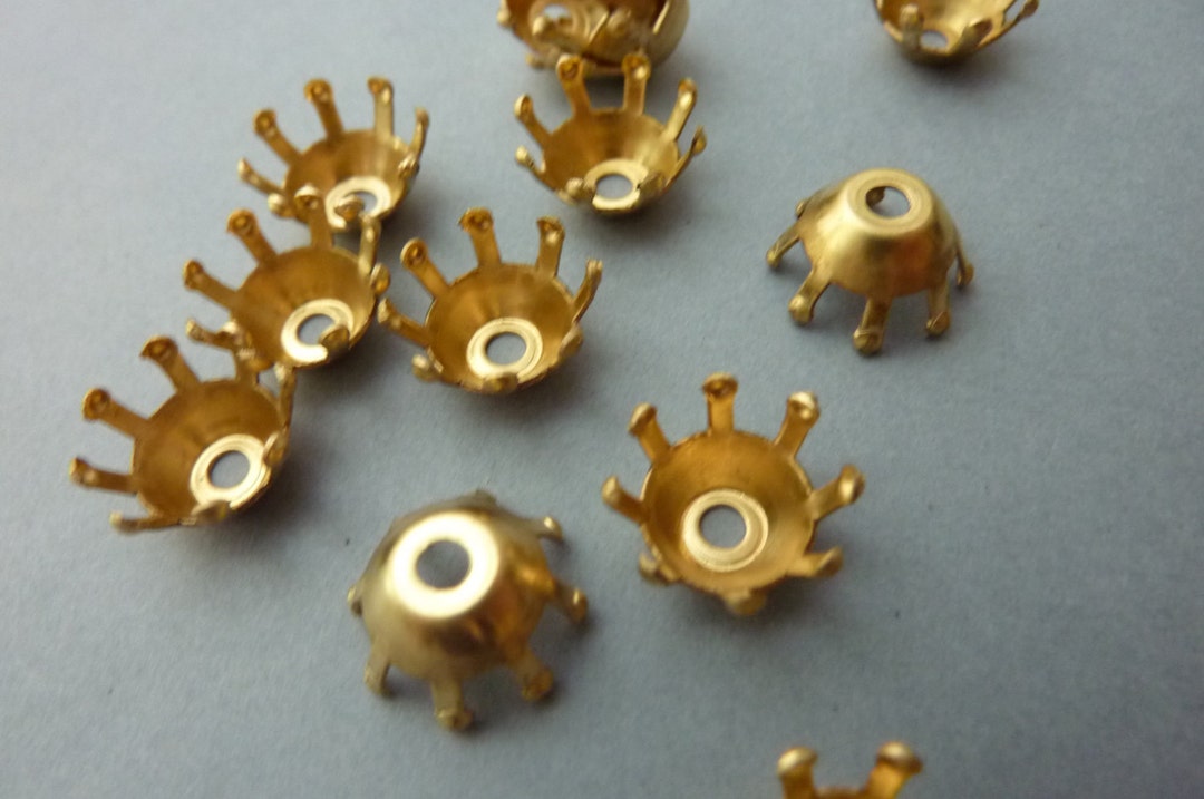 6 Bead Caps - Steampunk - Rivet Setting - Etsy