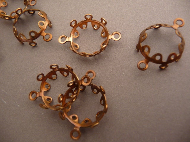 12 Lace Filigree Settings Connectors 12 Mm Open Back | Etsy