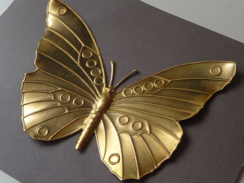 Brass Butterfly Stamping - Huge Insect - Etsy