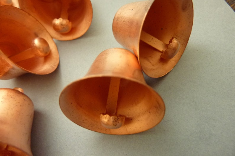 6 Large Copper Bells Vintage Mechanical Charms | Etsy