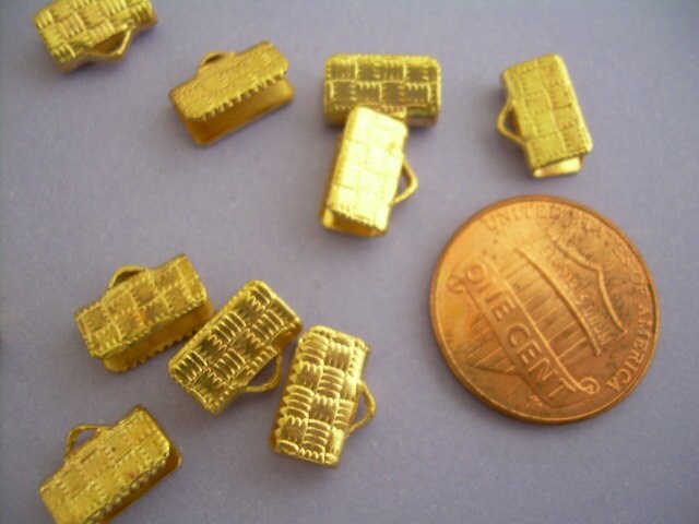 12 End Cap Gold Plated Mesh Chain or Ribbon Cap 9 Mm Chain - Etsy