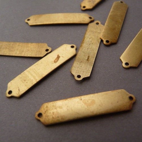 12 Brass Logo Tags Label or Frame ID Bracelet - Etsy