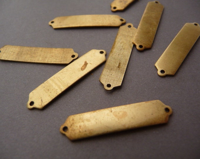 12 Brass Logo Tags - Label or Frame - ID Bracelet - Etsy