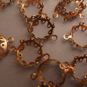 12 Lace Filigree Settings Connectors - 12 Mm Open Back - Etsy