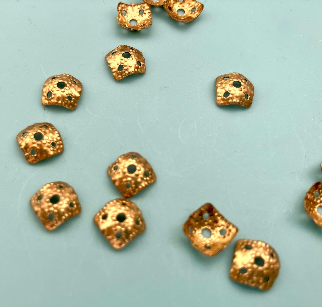 36 Tiny Brass Ornate Bead Caps - Small - 7 Mm - Etsy