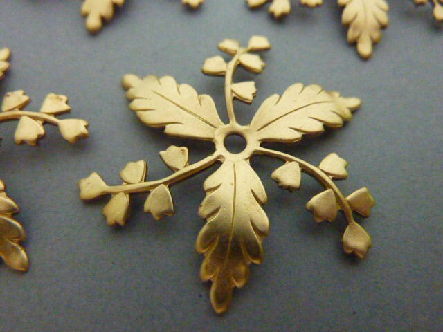 4 Brass Leaf Branch Rivet Findings for Flowers - Etsy