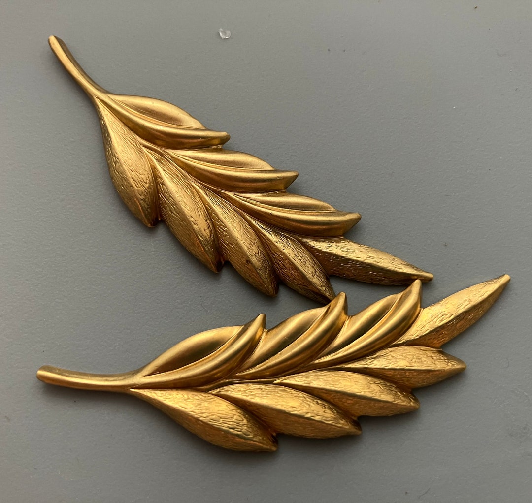 2 Brass Leaf Branch - Large Version - Etsy