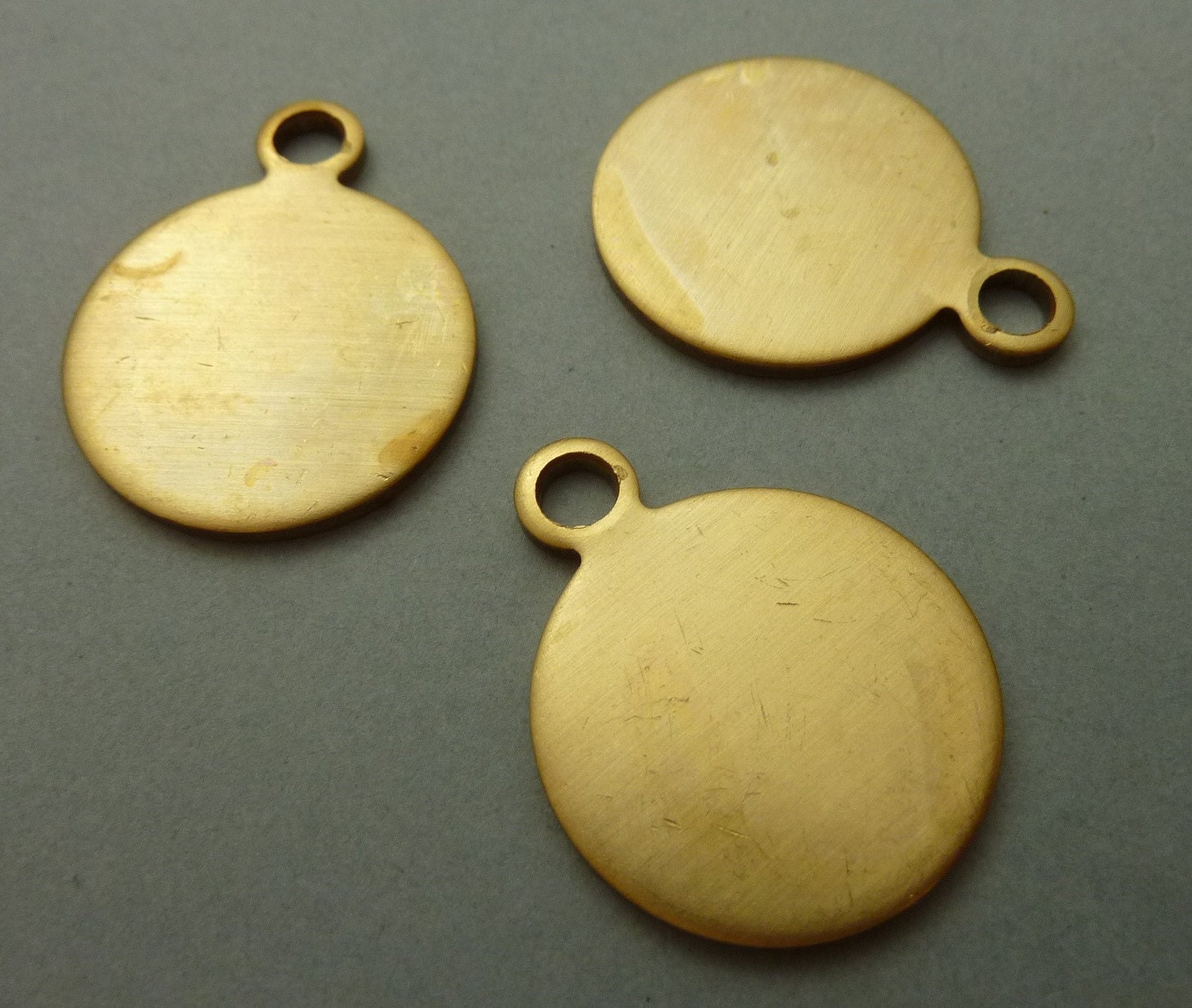 3 Brass Round ID Blanks Nameplates Dog Tags 22 Mm - Etsy