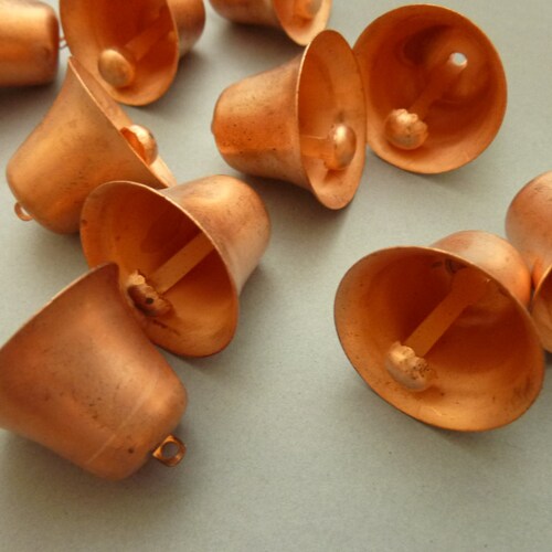 12 Small Brass Bells Vintage Mechanical Charms Raw Brass - Etsy