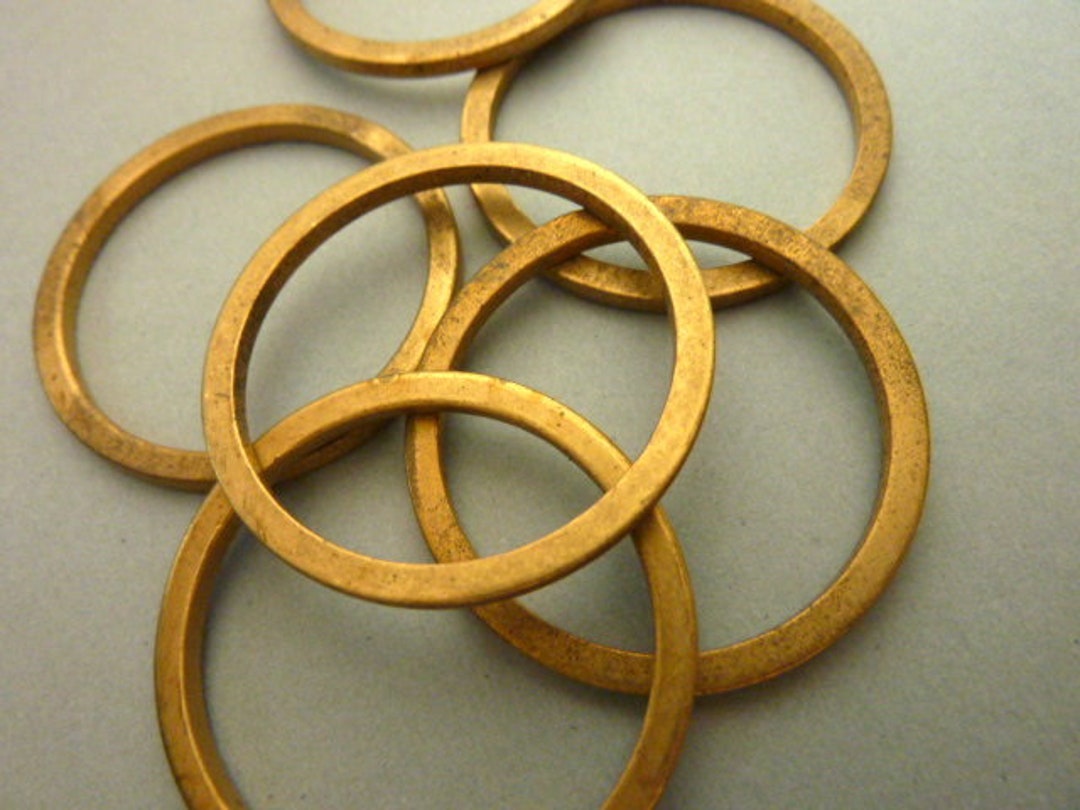 6 Raw Brass Heavy Rings Loops - Largest - Etsy
