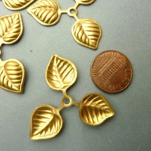 6 Brass Three-leaf Branch - Large - Etsy