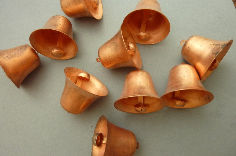 6 Large Copper Bells Vintage Mechanical Charms - Etsy
