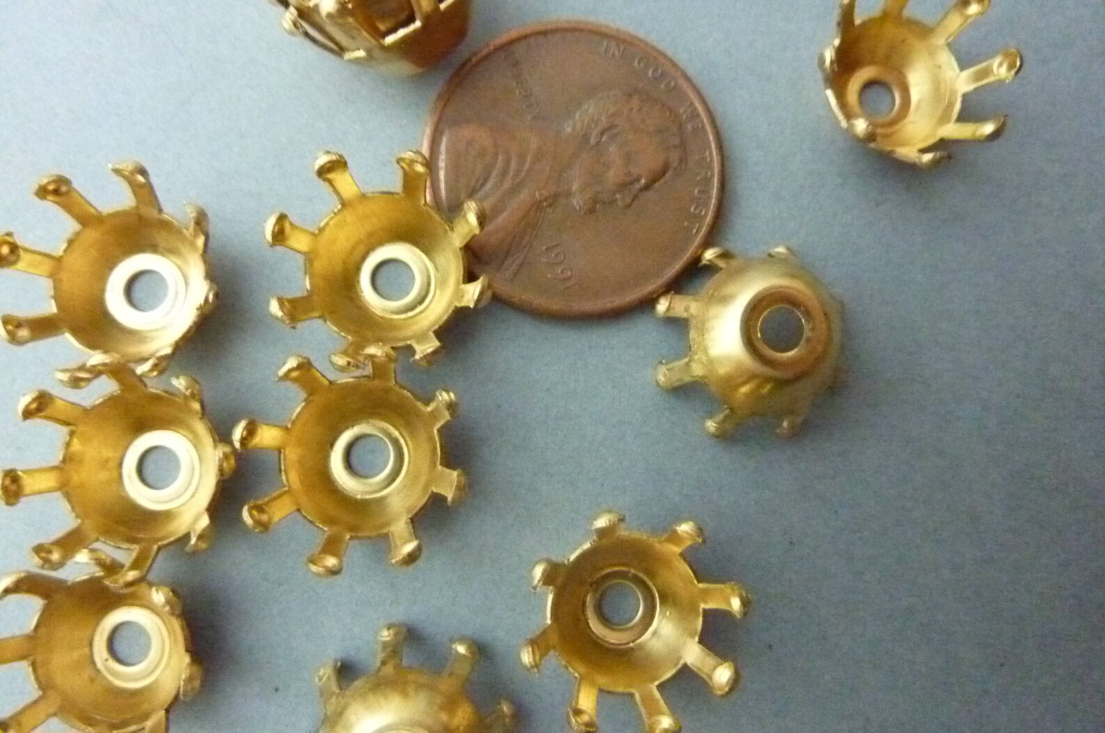 6 Bead Caps - Steampunk - Rivet Setting - Etsy