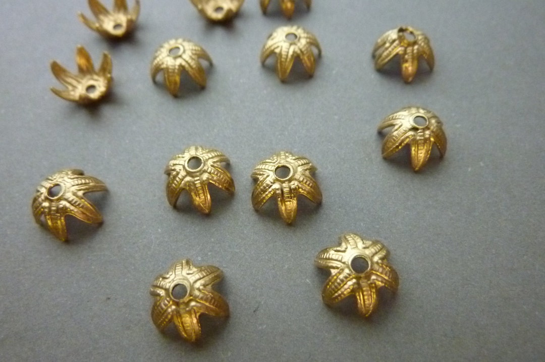 6 Bead Caps - Brass 7 Mm - Etsy