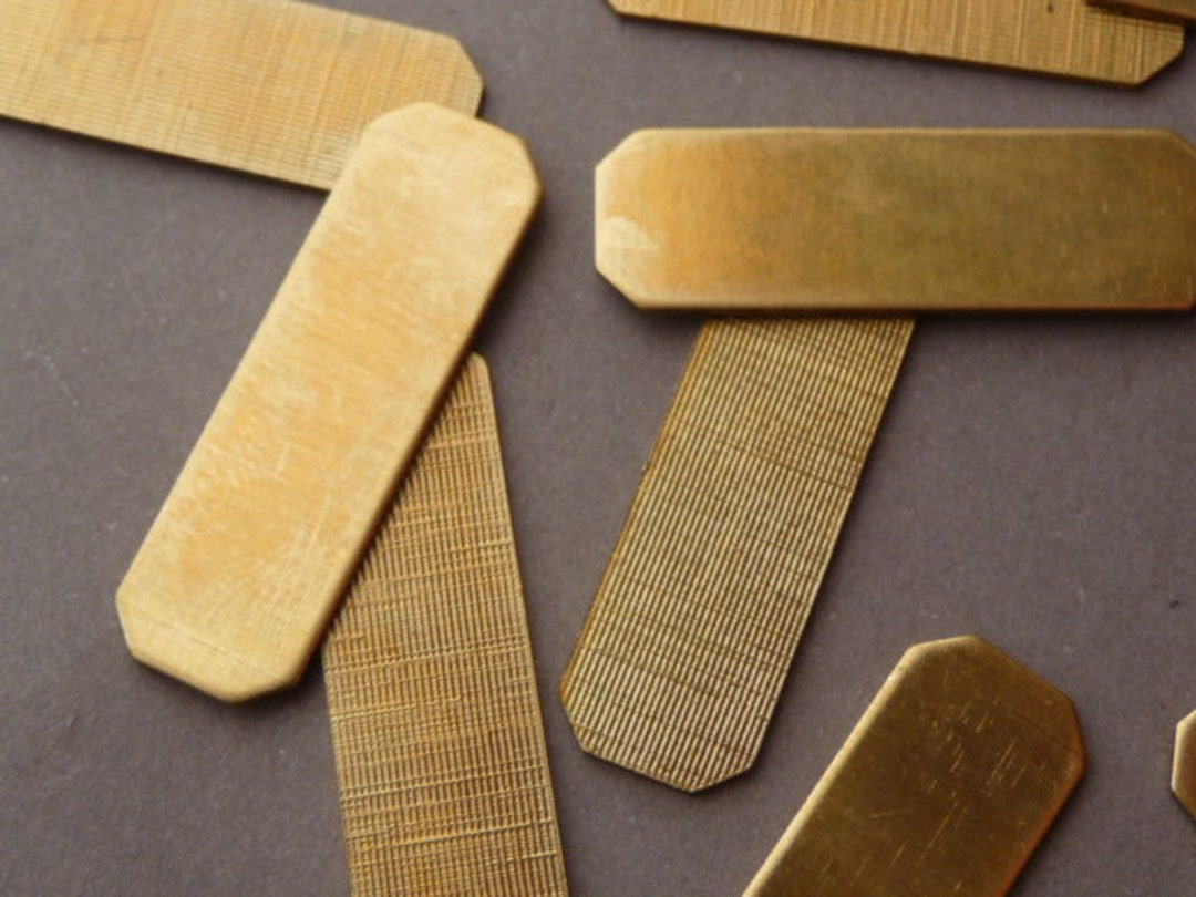 12 Brass Logo Tags - Label or Frame - ID Bracelet D-ring - Etsy