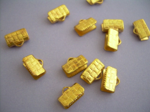 12 End Cap Gold Plated Mesh Chain or Ribbon Cap 9 Mm Chain - Etsy