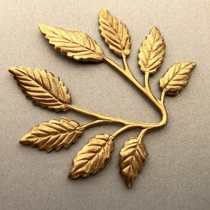 Large Brass Leaf Branch Long Detailed - Etsy