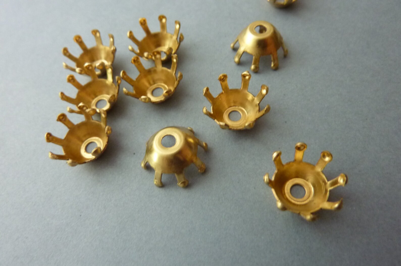 6 Bead Caps - Steampunk - Rivet Setting - Etsy