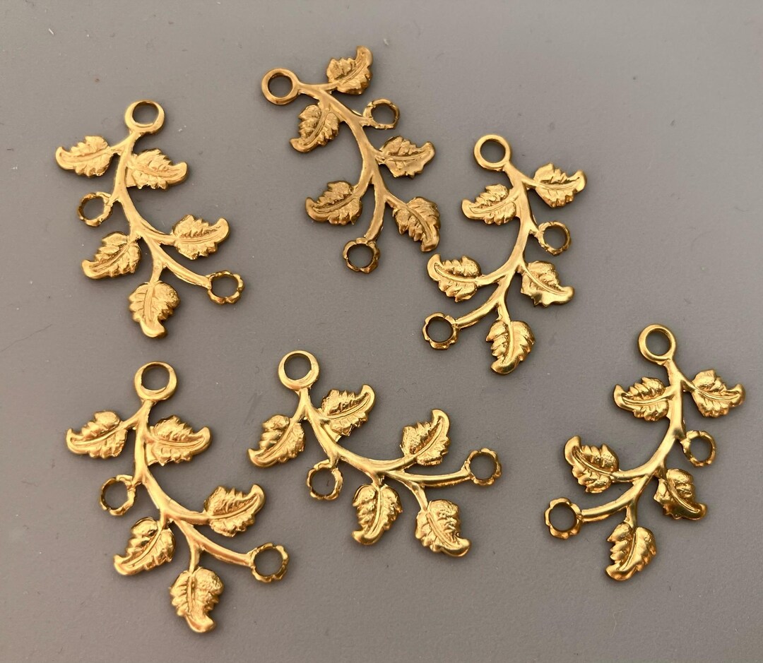 6 Leaf Branch Rivet Findings for Flowers L & R - Three Pairs - Etsy