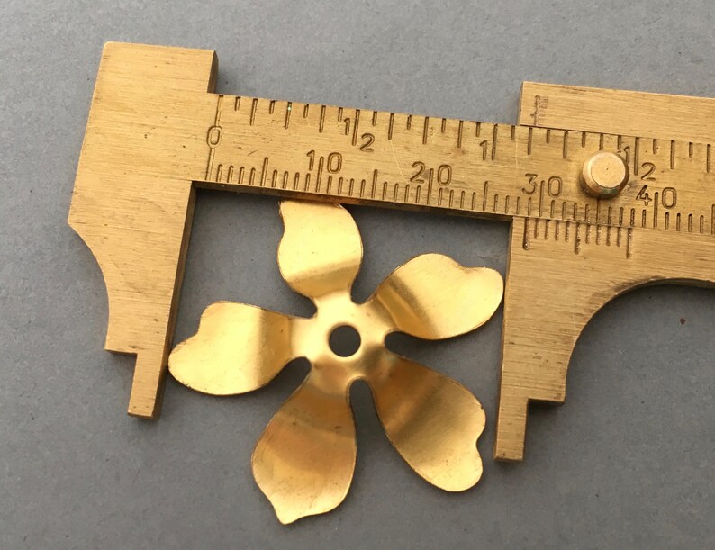 3 Brass Five Petal Flowers for Rivets or Layering - Etsy