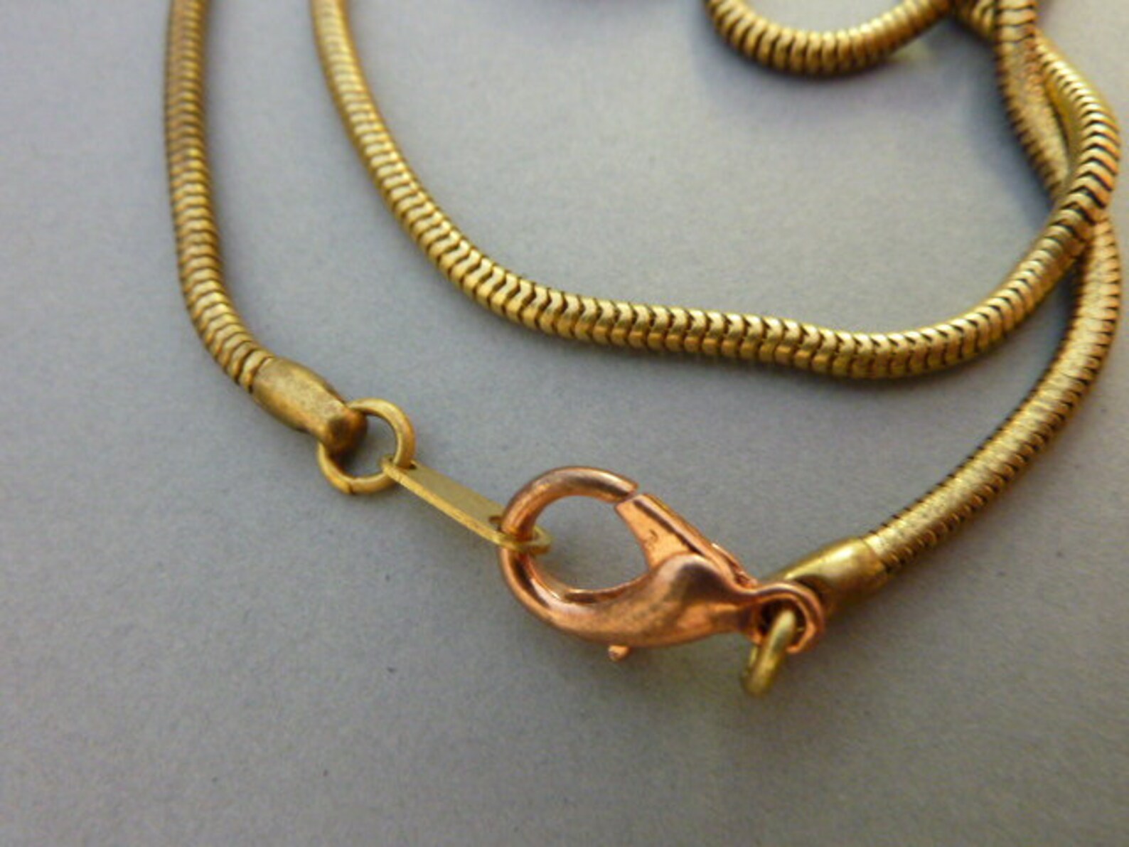 Snake Chain Necklace Complete Vintage Brass 36 Inches - Etsy