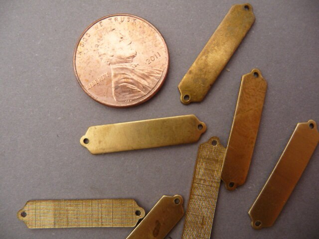 12 Brass Logo Tags - Label or Frame - ID Bracelet - Etsy