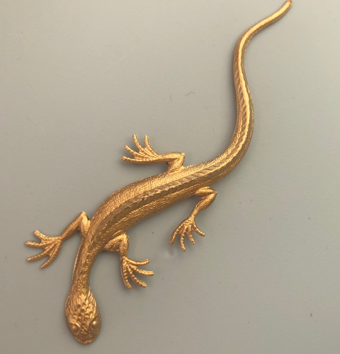 Huge Brass Salamander Lizard - Etsy