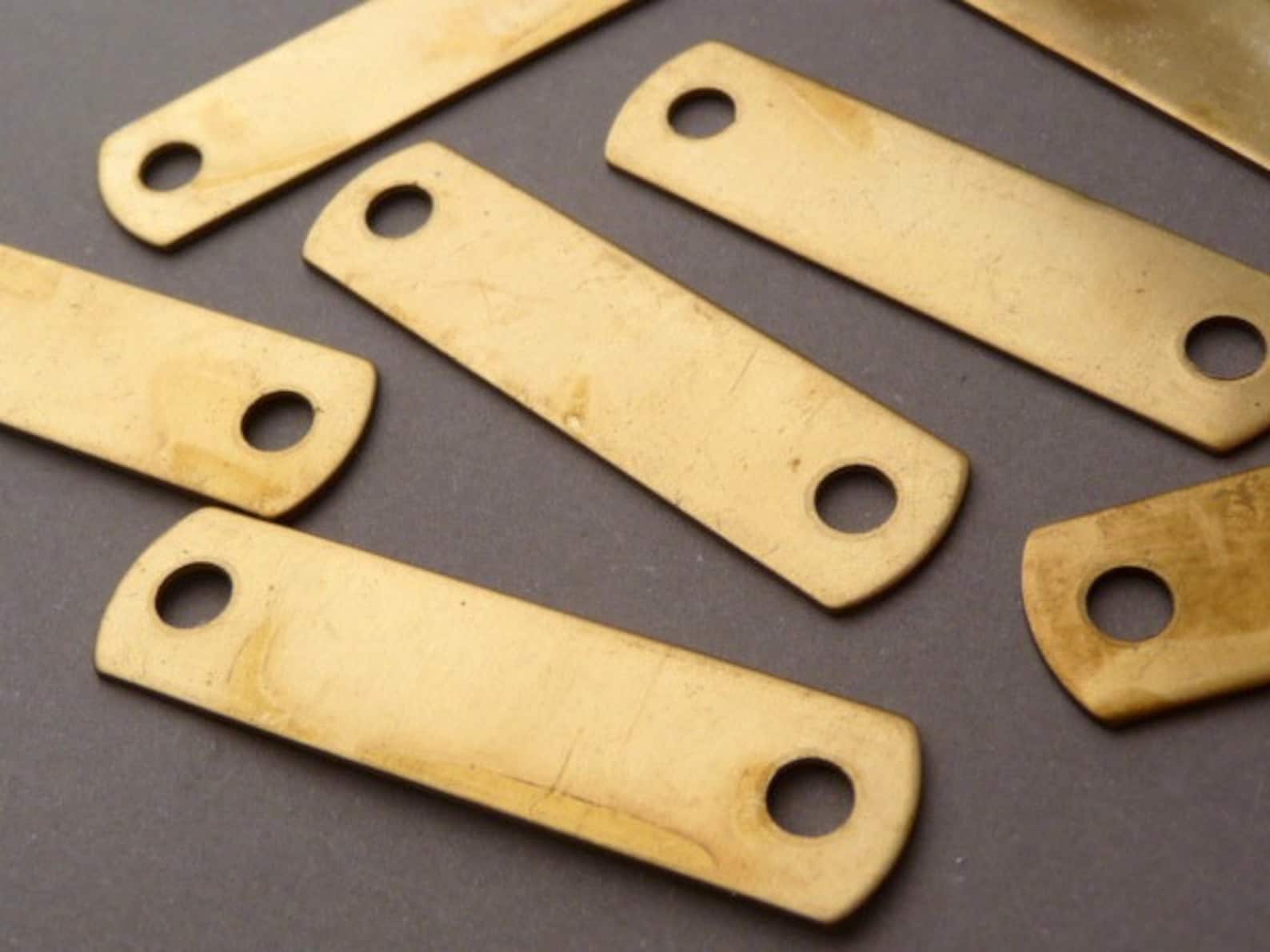 6 Brass Logo Tags Label or Frame ID Bracelet - Etsy