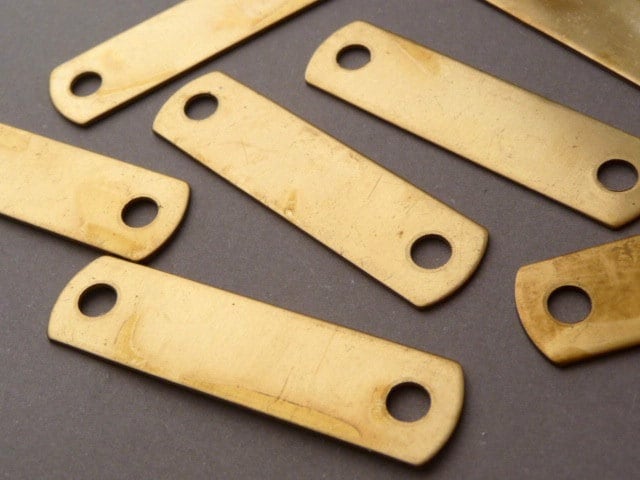 6 Brass Logo Tags Label or Frame ID Bracelet - Etsy