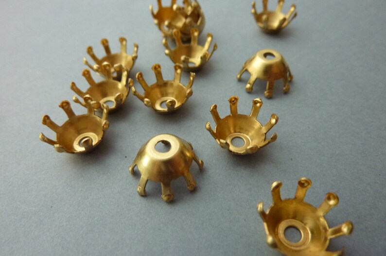 6 Bead Caps - Steampunk - Rivet Setting - Etsy