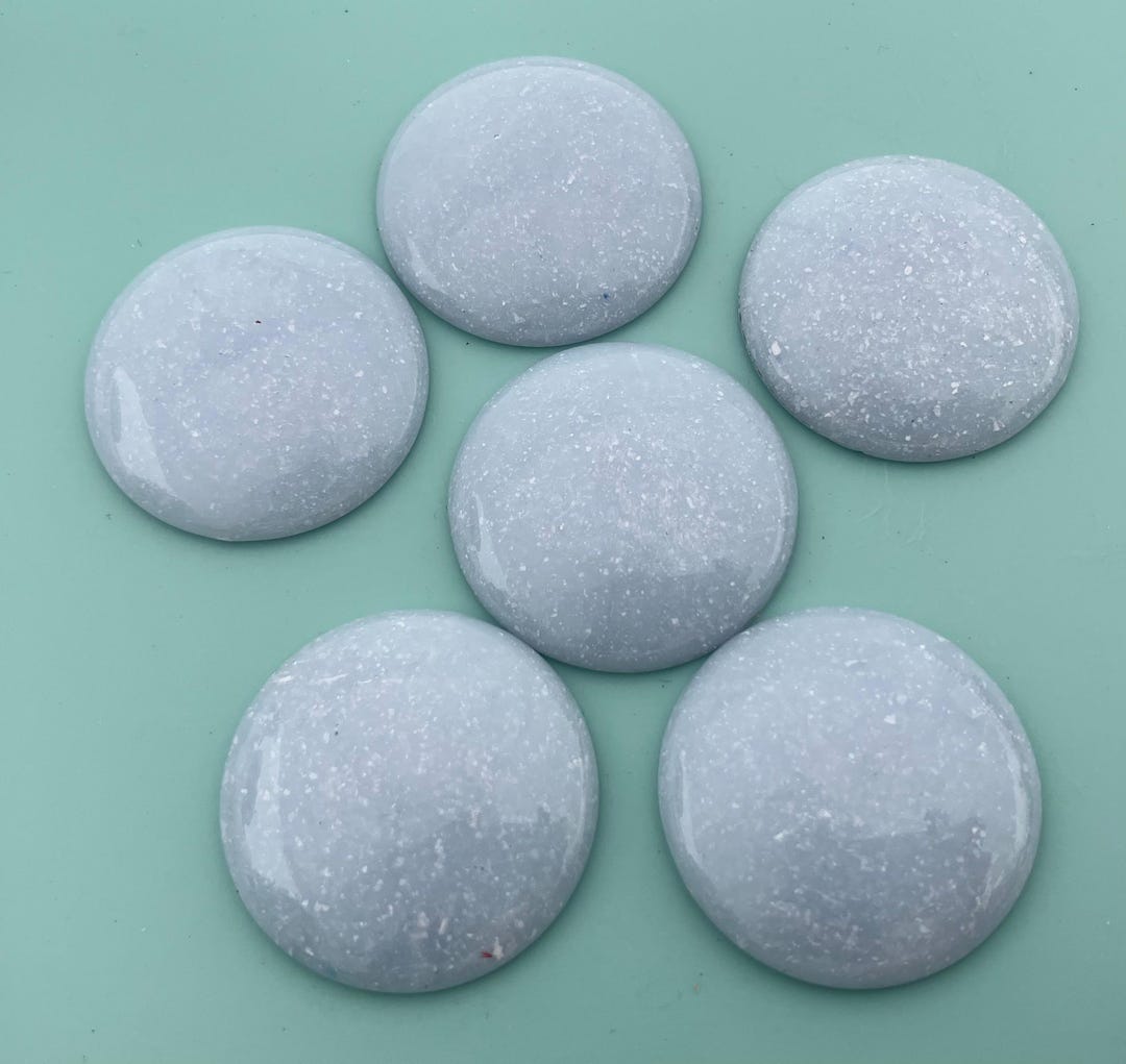 6 Light Blue Lucite Stone Cabochons Vintage 30 Mm - Etsy