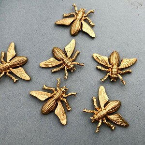 4 Brass Bug Insect Stamping - Tiny - Etsy