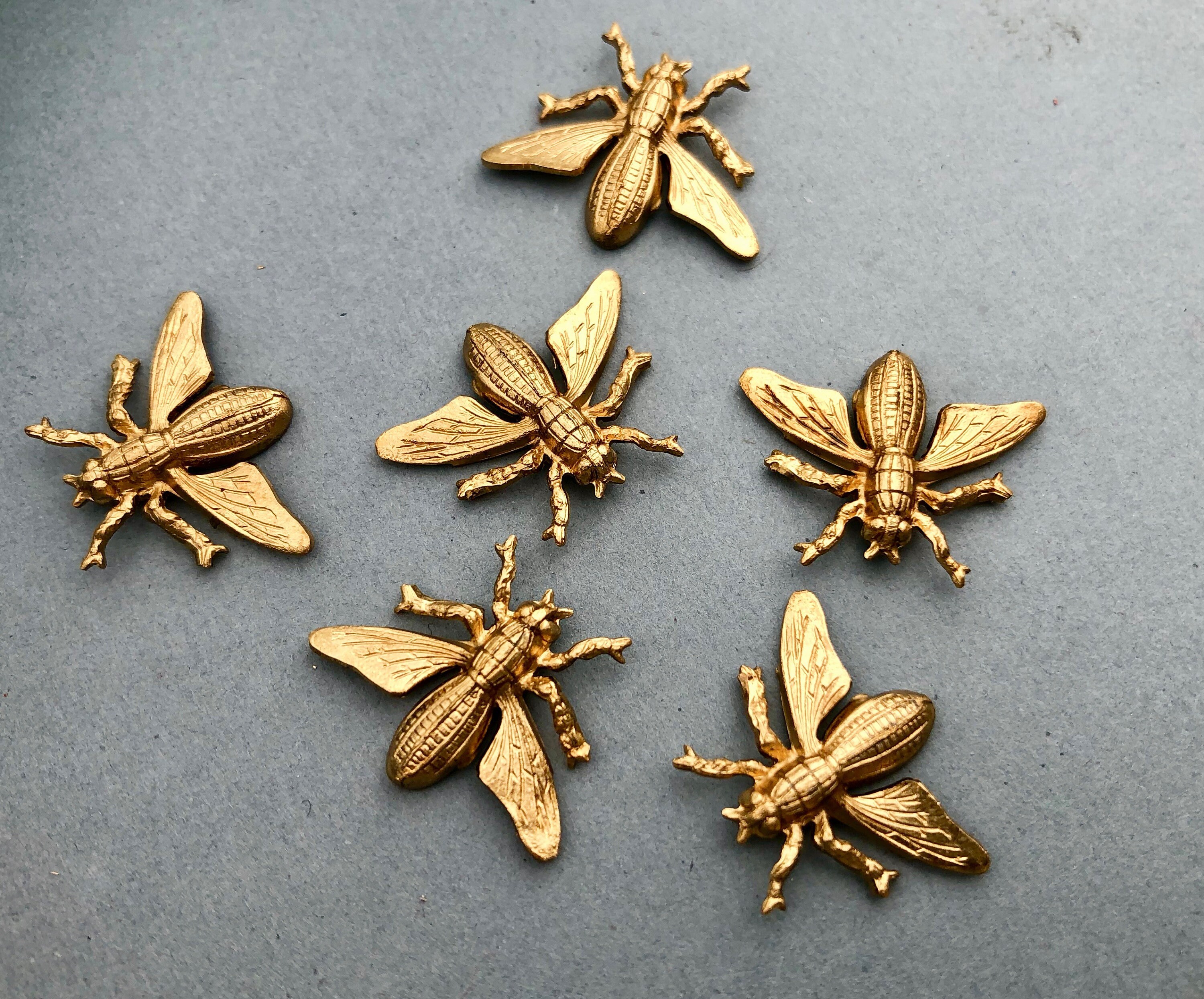 4 Brass Bug Insect Stamping Tiny | Etsy