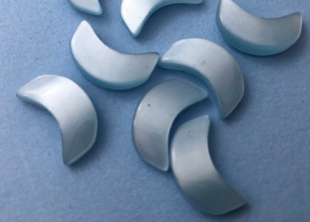 8 Vintage Light Blue Lucite Moon Shapes - Etsy