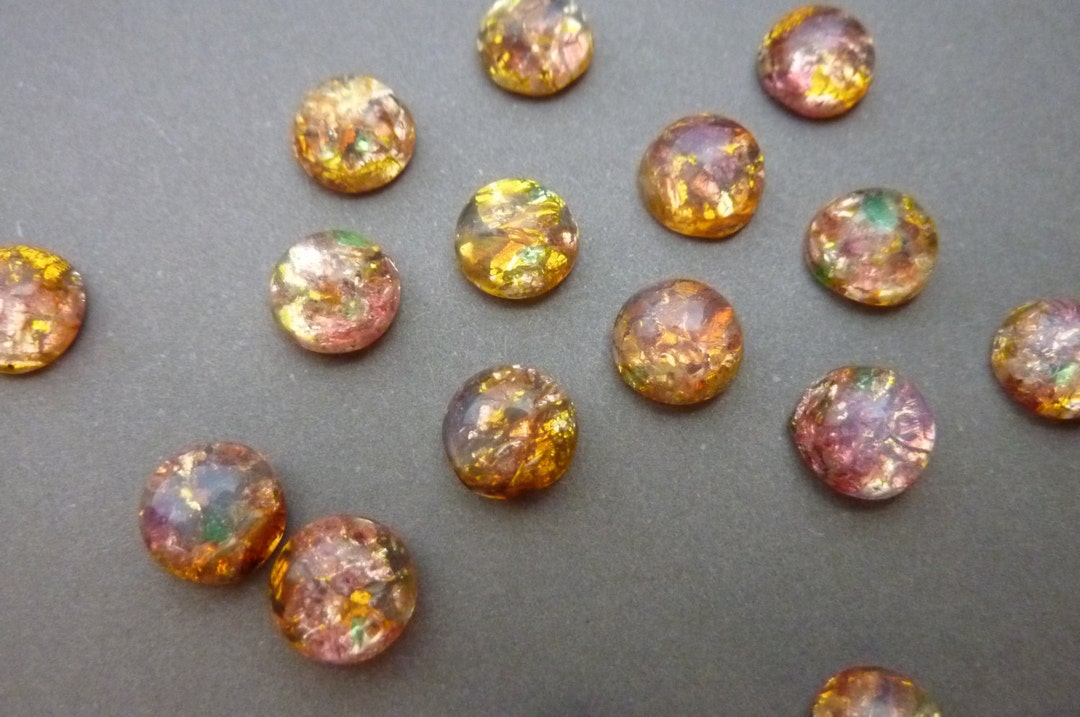 12 Round Cabochons Rhinestones - Antique Harlequin Opal - 7 Mm - Etsy