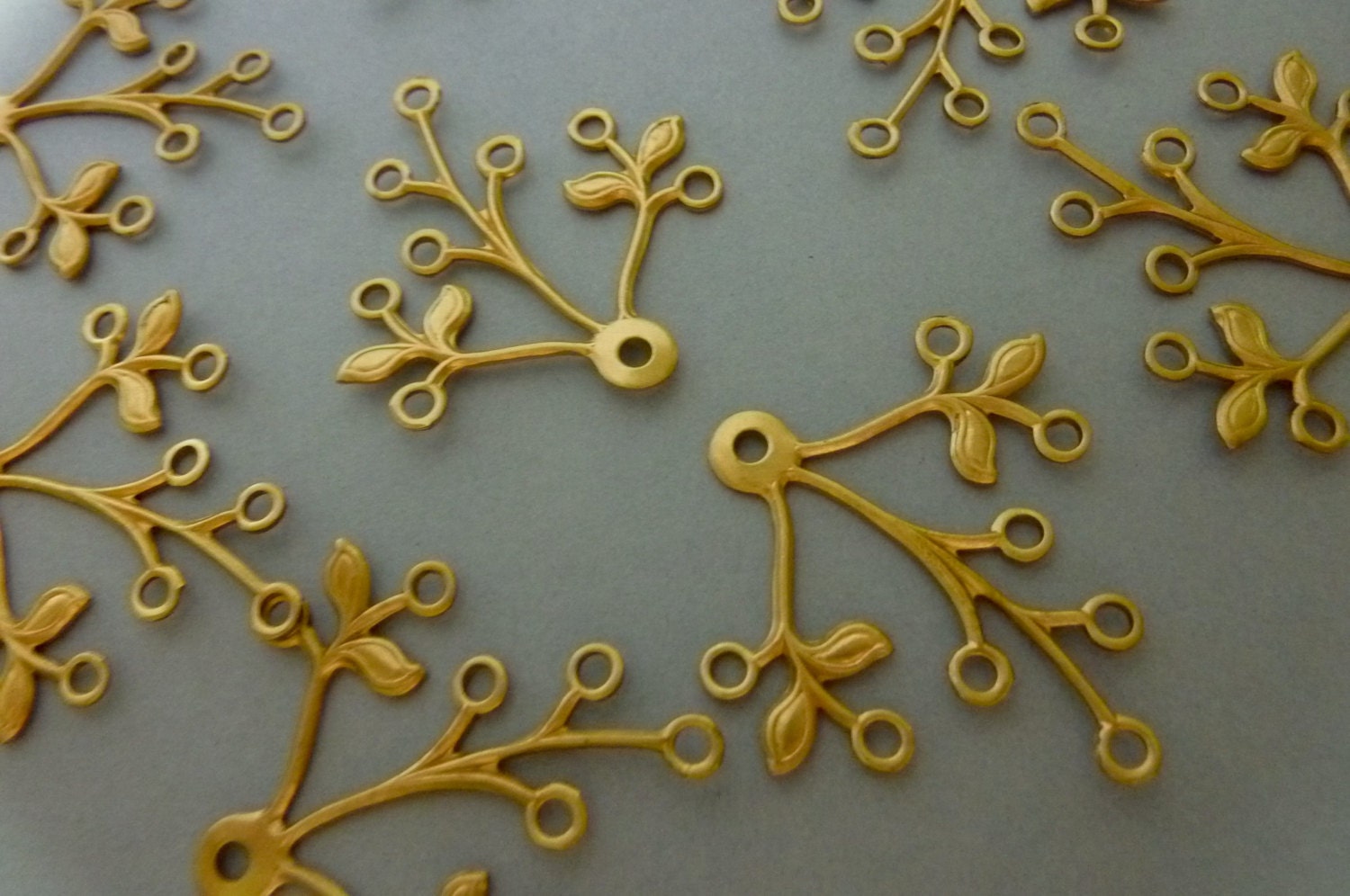 4 Brass Leaf Branch Rivet Findings for Flowers - Etsy