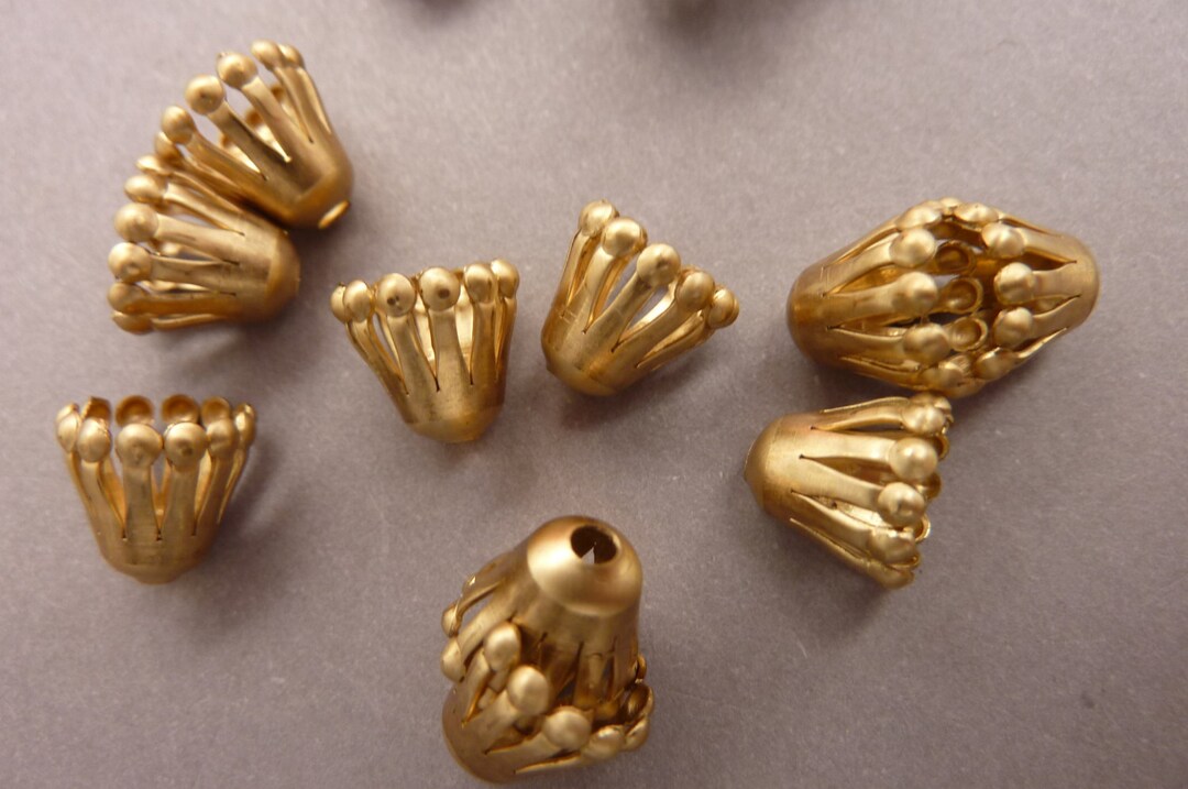 6 Bead Caps - Teardrop Brass 9 Mm - Etsy