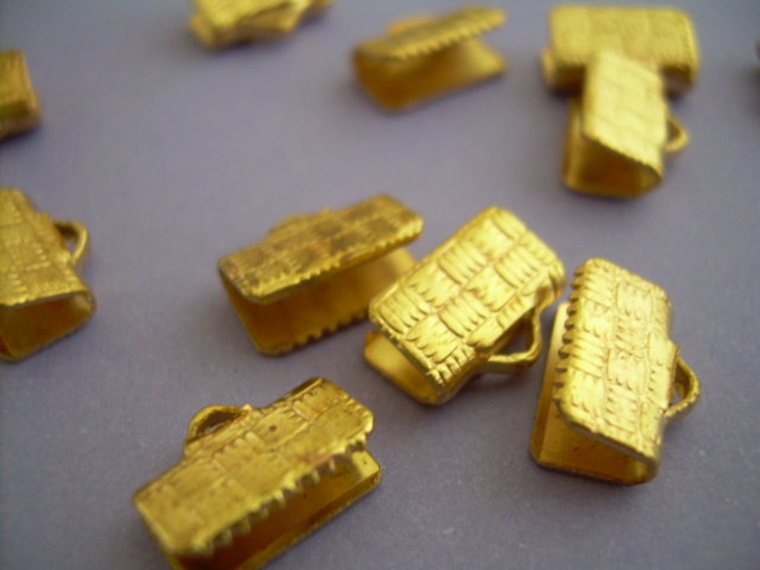 12 End Cap Gold Plated Mesh Chain or Ribbon Cap 9 Mm Chain - Etsy