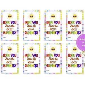 Summer Gift Tags, End of School Year, School is Out Gift Tags, Teacher ...