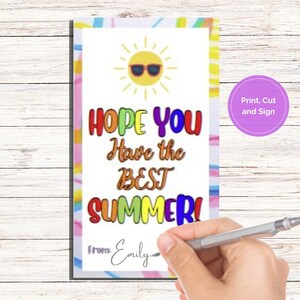 Summer Gift Tags, End of School Year, School is Out Gift Tags, Teacher ...